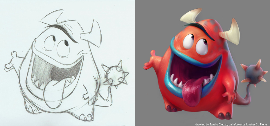 Art by Lindsey: Little Red Monster (color)