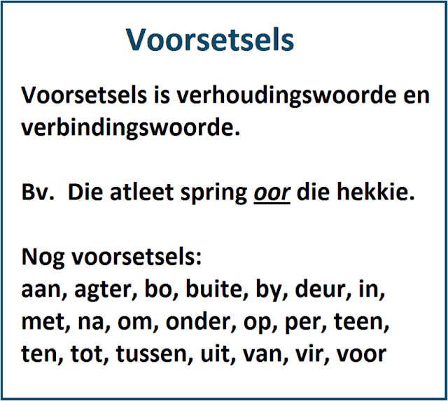Woordsoorte: Voorsetsels