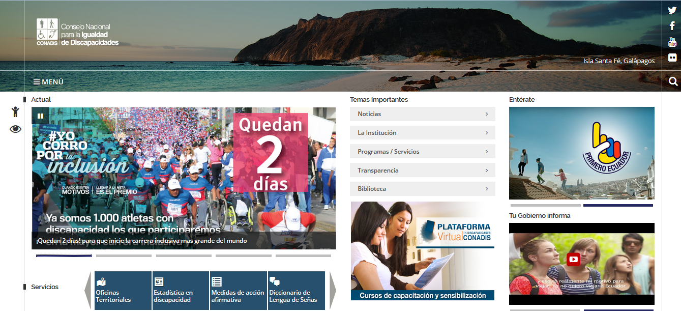 Accesibilidad Web en Ecuador: Nuevo Sitio web accesible del CONADIS