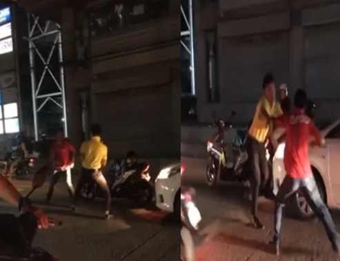 Road rage brawl was caught on cam as two drivers throw air punches in ...