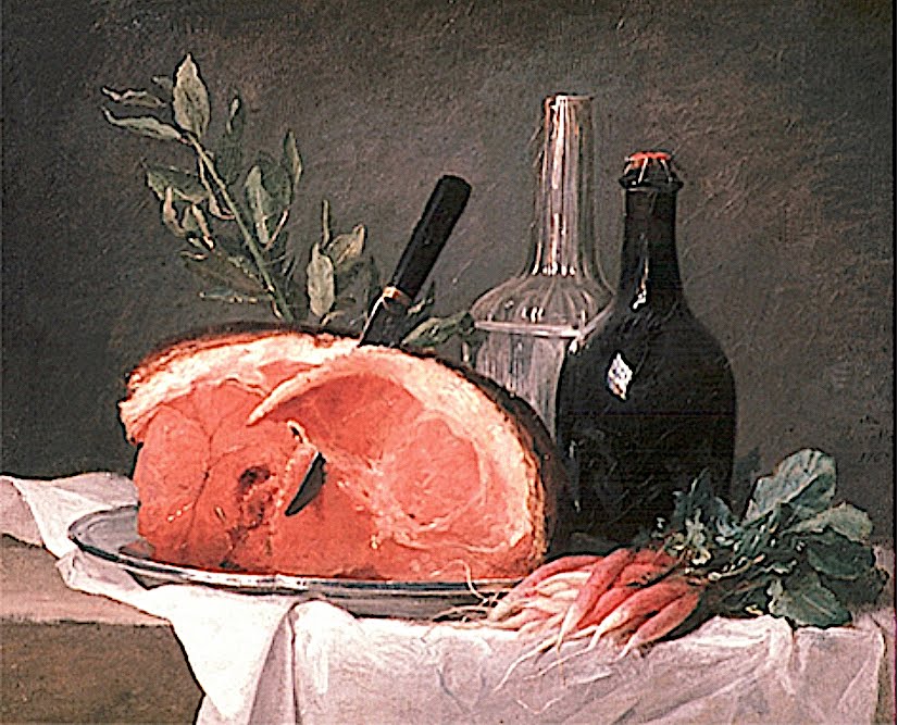 Anne Vallayer-Coster (1744-1818) - Nature morte au jambon, avec ...