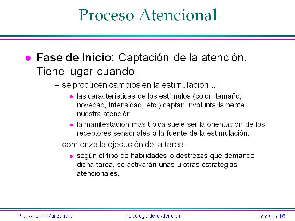 Psicología de la Atención - UCM: Estudio experimental de los procesos atencionales y Modelos ...