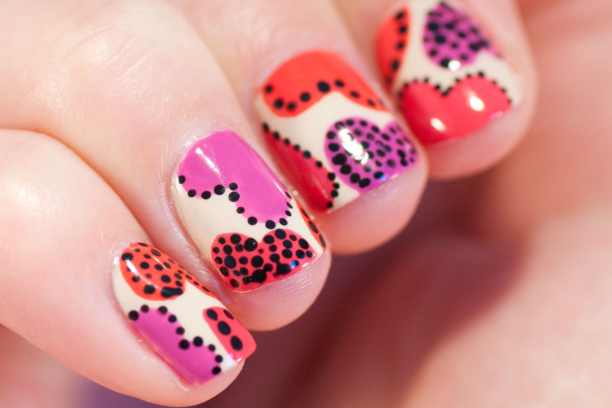 Playful Hearts Nail Art - May contain traces of polish