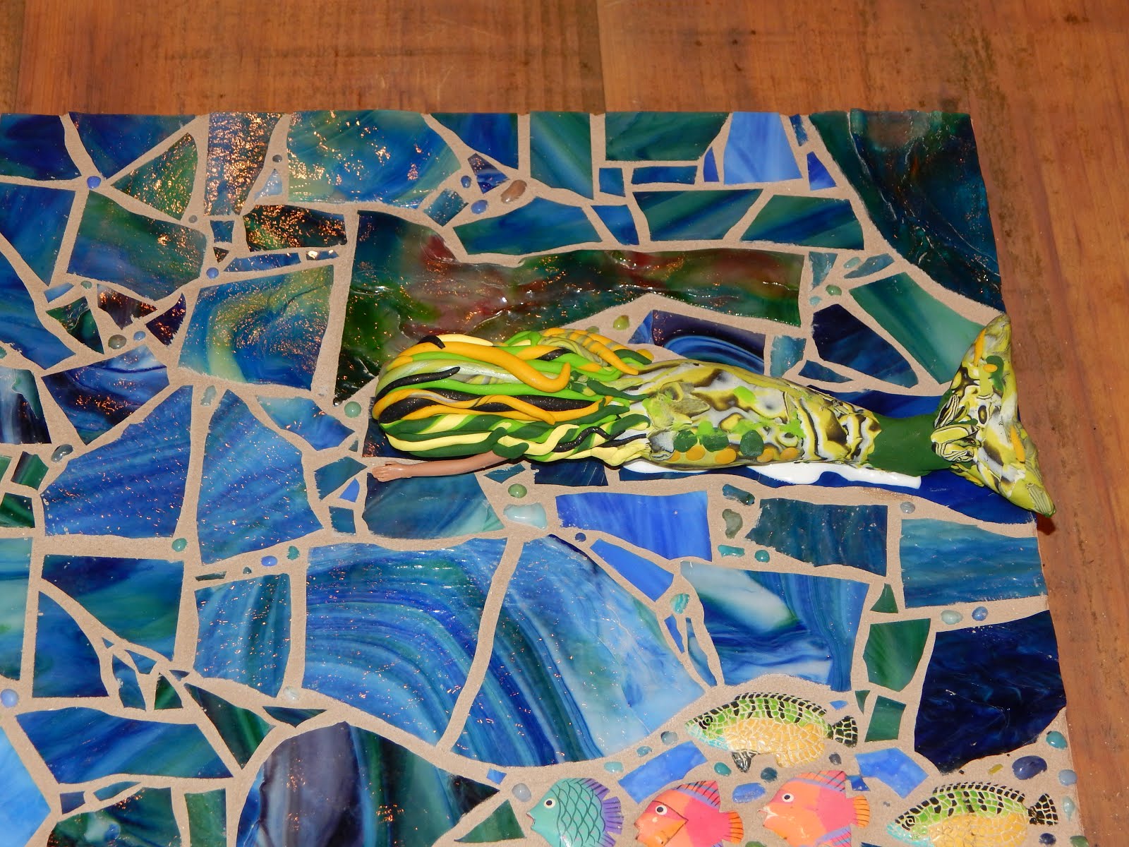 Broken Bit Mosaics: Underwater Mermaid/Fish and Turtle Mosaic