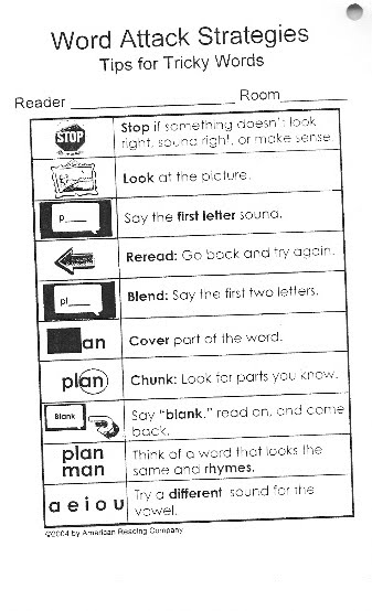 Coalition for Kid-Friendly Schools: Word Attack Strategies