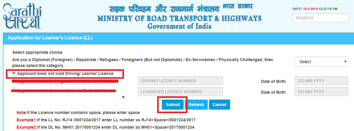 7 Step To Getting Learners Licence ~ How to Apply || Slot Booking || LL ...