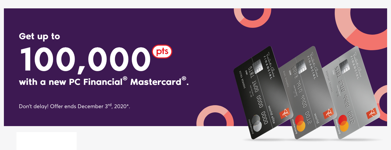 New welcome offer of 100,000 PC Optimum points on PC Financial Credit ...