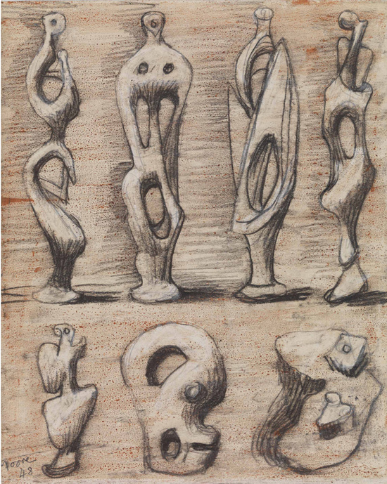 ArtMuse67: 4th Grade Henry Moore Unit-Part 2: Mixed Media Abstract Figures