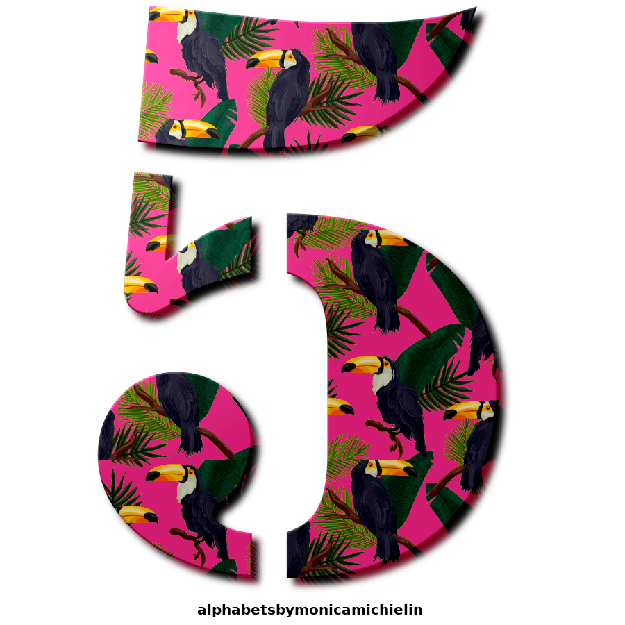 M. Michielin Alphabets: TOUCAN ALPHABET PINK BACKGROUND, NUMBERS, ICONS ...