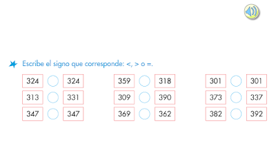 Segundo de mi cole: NÚMEROS DEL 300 AL 399