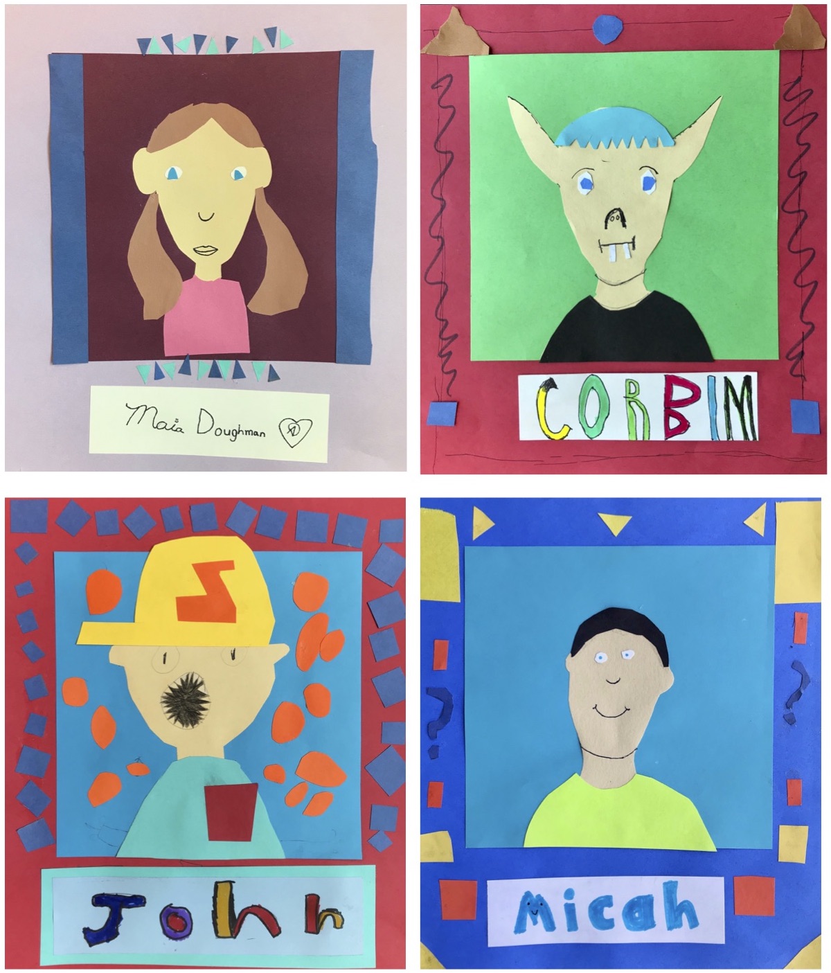The Rolling Artroom: Cut Paper Self Portraits (1st-3rd Grade)