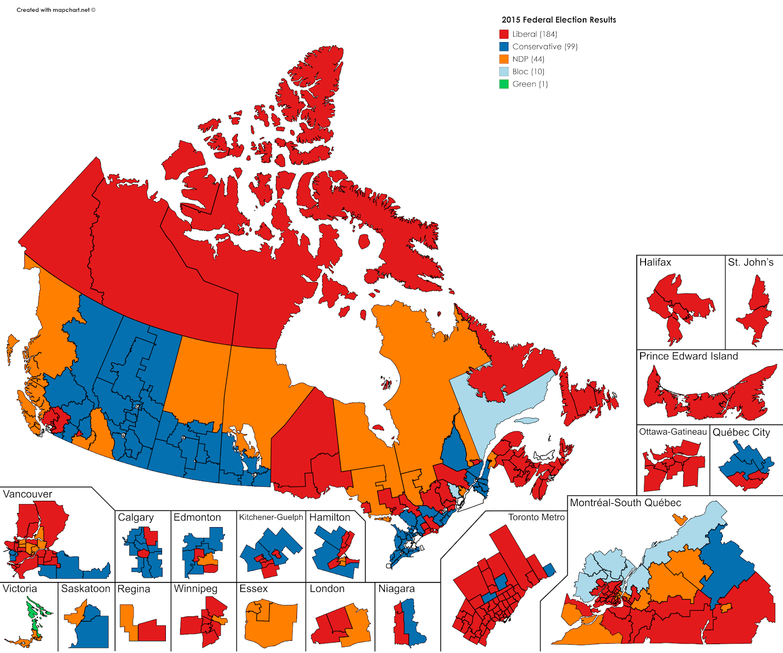 Canadian Election Watch: 2015 Result Map