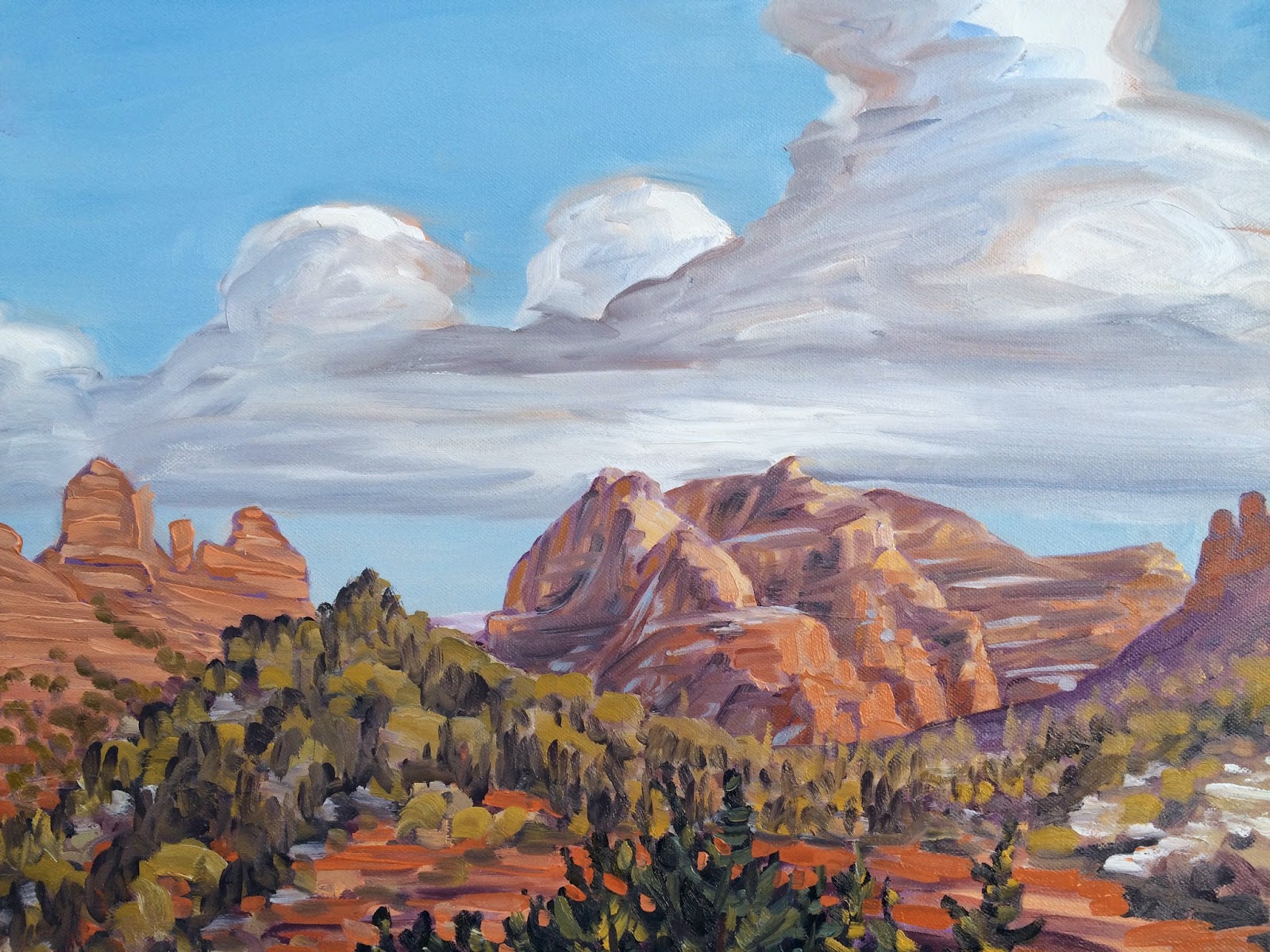 Buck's Art Blog: Painting just East of Sedona Arizona