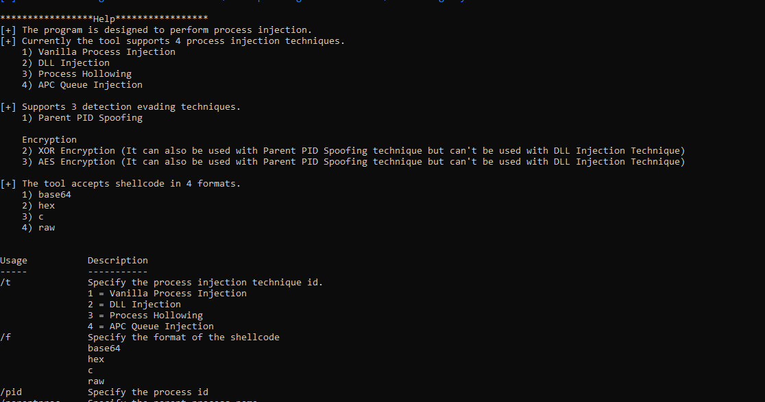 Process Injection Tool Updates