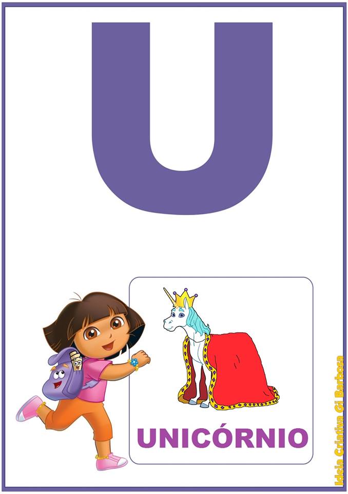 Alfabeto Ilustrado Dora Aventureira para Parede Espaço do Educador