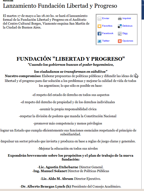 Segun el cristal con que se mire: La Fundación Libertad y Progreso nos ...