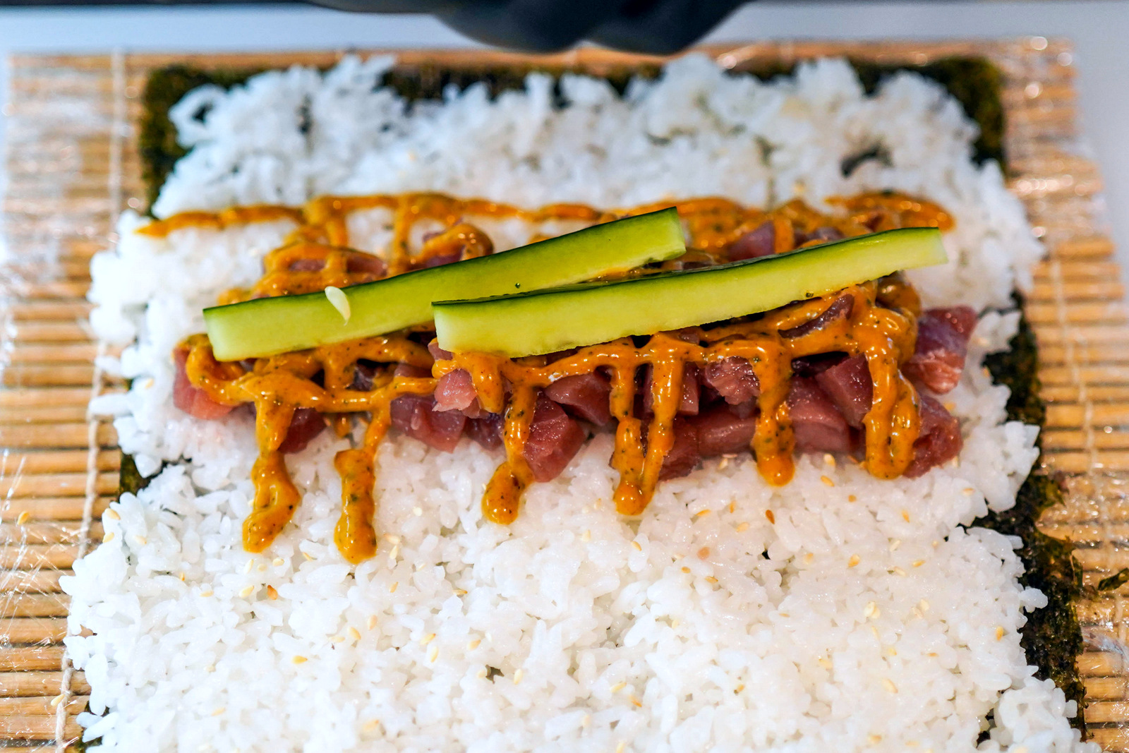 The maki is offered in several combinations of stuffings - spiced ...