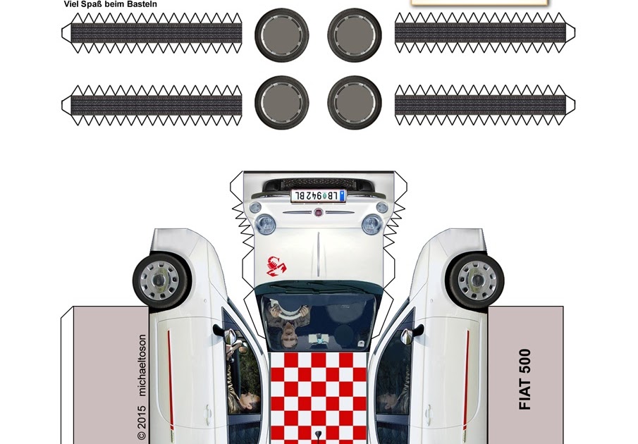 SP. Papel Modelismo: PaperCraft FIAT 500 Cinquecento
