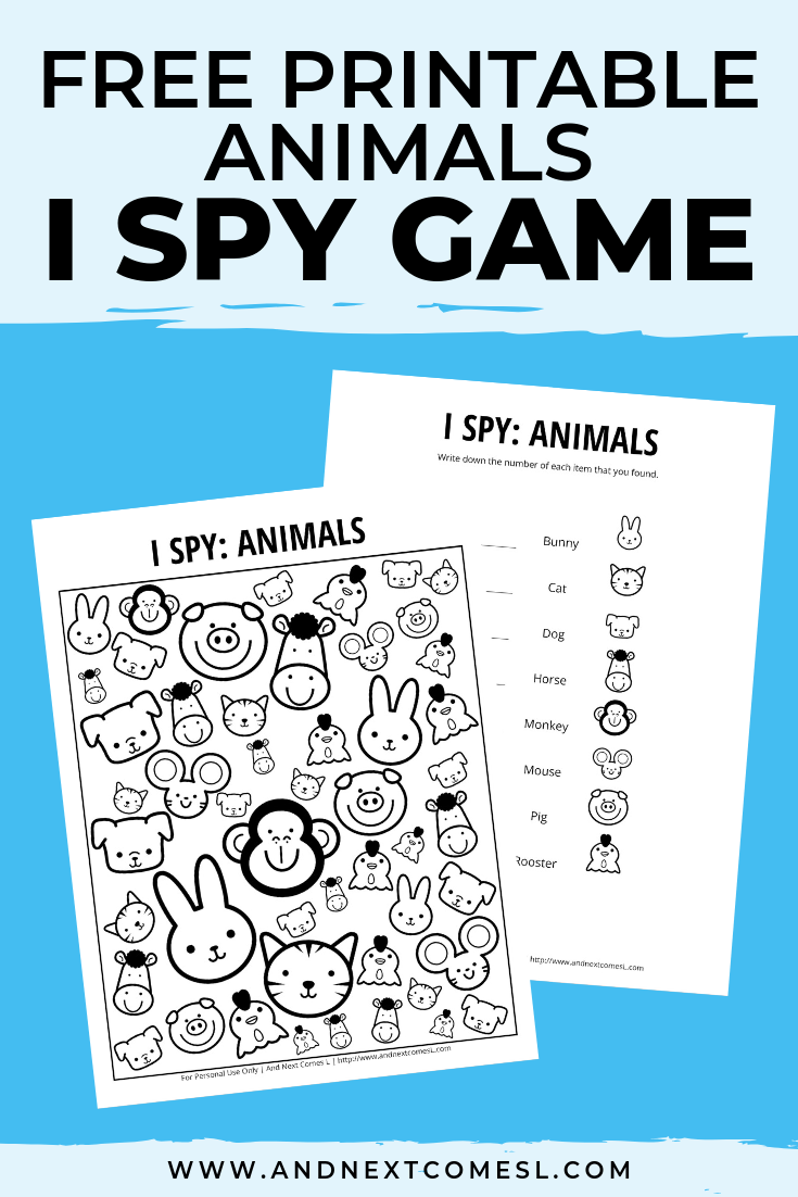 Animal Themed I Spy Game {Free Printable for Kids} | And Next Comes L ...