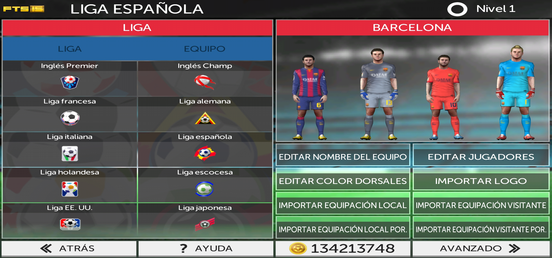 FTS 15 OFICIAL EN ANDROID CON LIGAS Y EQUIPOS LICENCIADOS