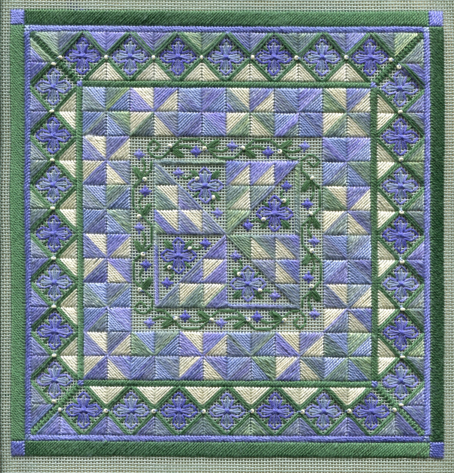 Two-Handed Stitcher: Cool Blue Pinwheels!