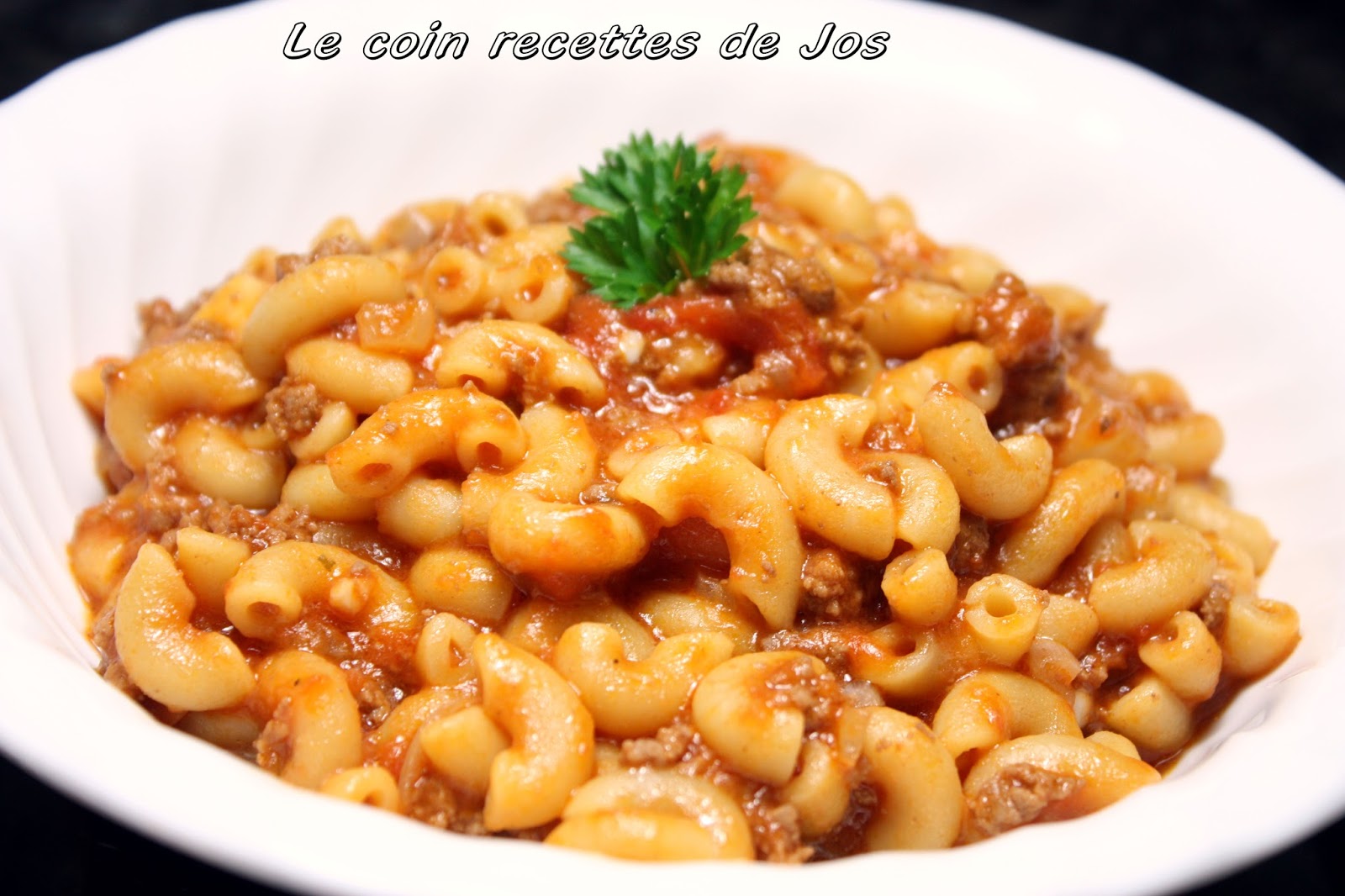 Le coin recettes de Jos: MACARONI À LA VIANDE DANS UNE SEULE CASSEROLE