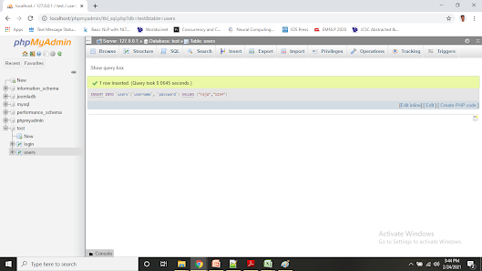 WEB DESIGN: Creating Table in XAMPP-PHP-MySQL Database
