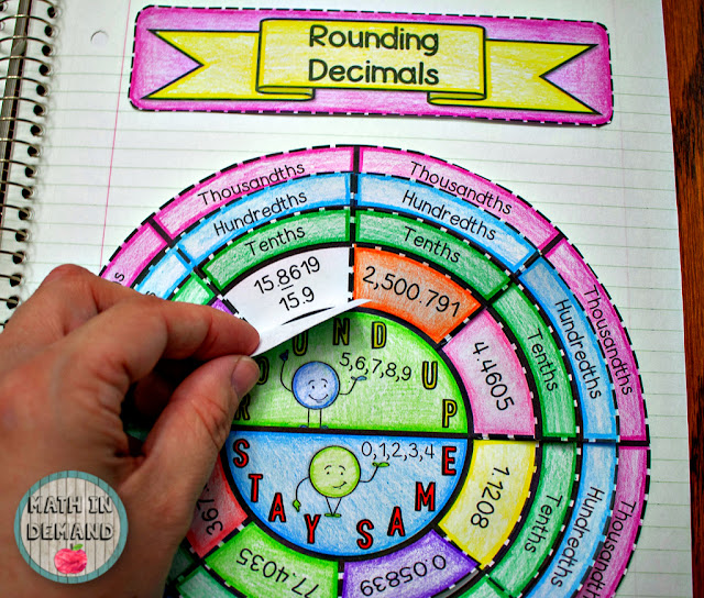 Math in Demand: Rounding Decimals Wheel Foldable