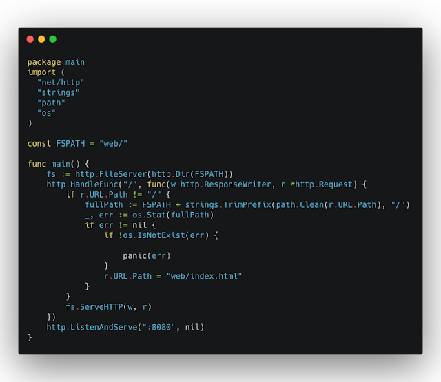 Flutter web with Go(golang) webserver ~ Dev.