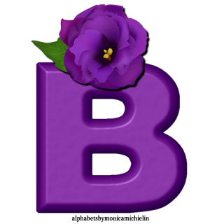 M. Michielin Alphabets: PURPLE FLOWER ALPHABET PNG