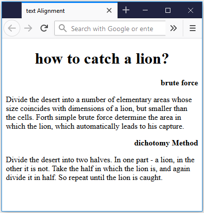 wayslive: How to align text in HTML