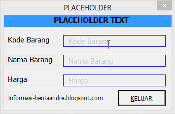 Cara Mudah Membuat Placeholder TextBox di VBA Excel - BERBAGI INFORMASI