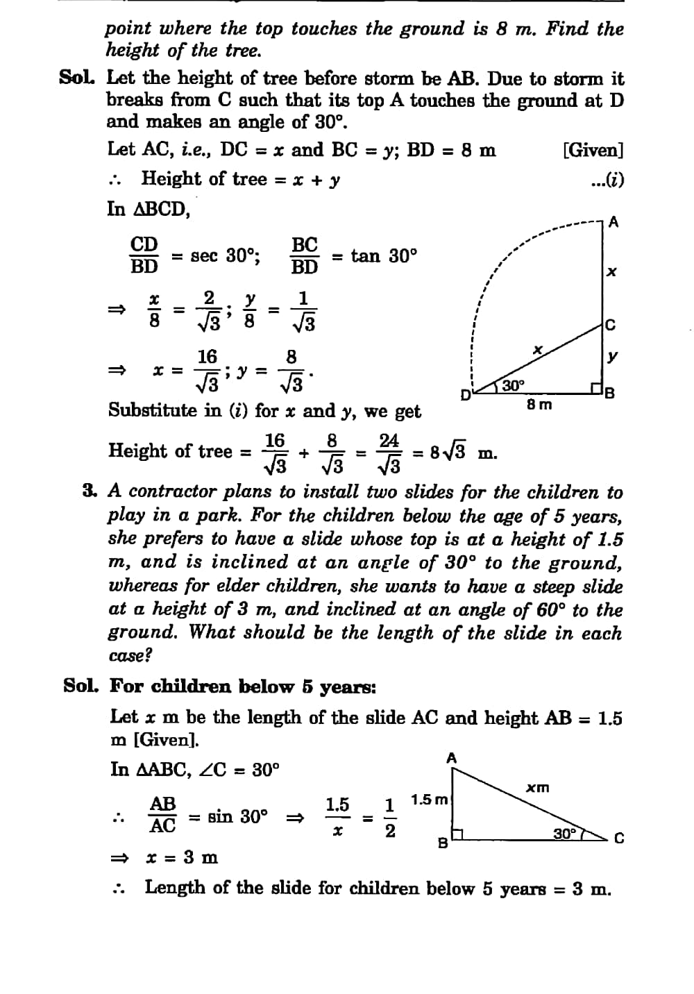 Some applications of trigonometry class 10 math - Studypur