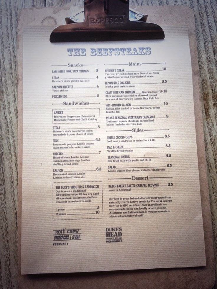 London Pop-ups: The Beefsteaks' January Residency at The Duke's Head in ...