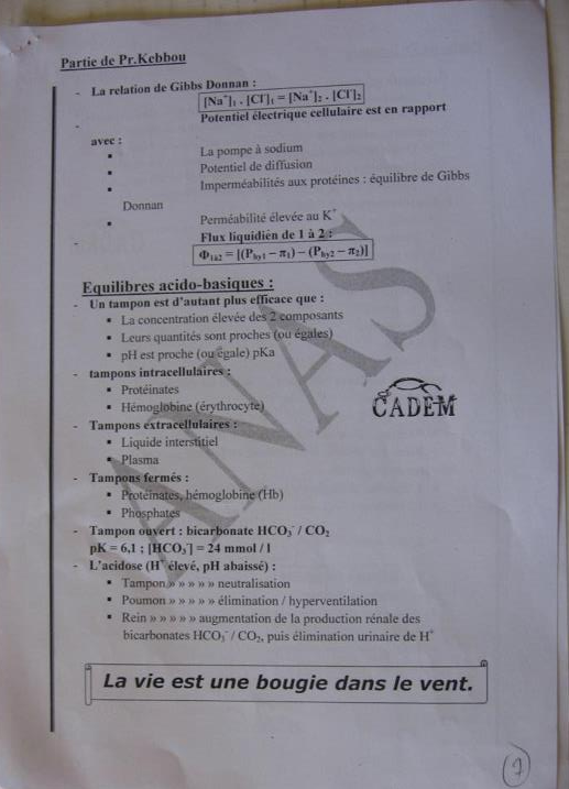 Les Cours De La Médecine: Résumé Biophysique I