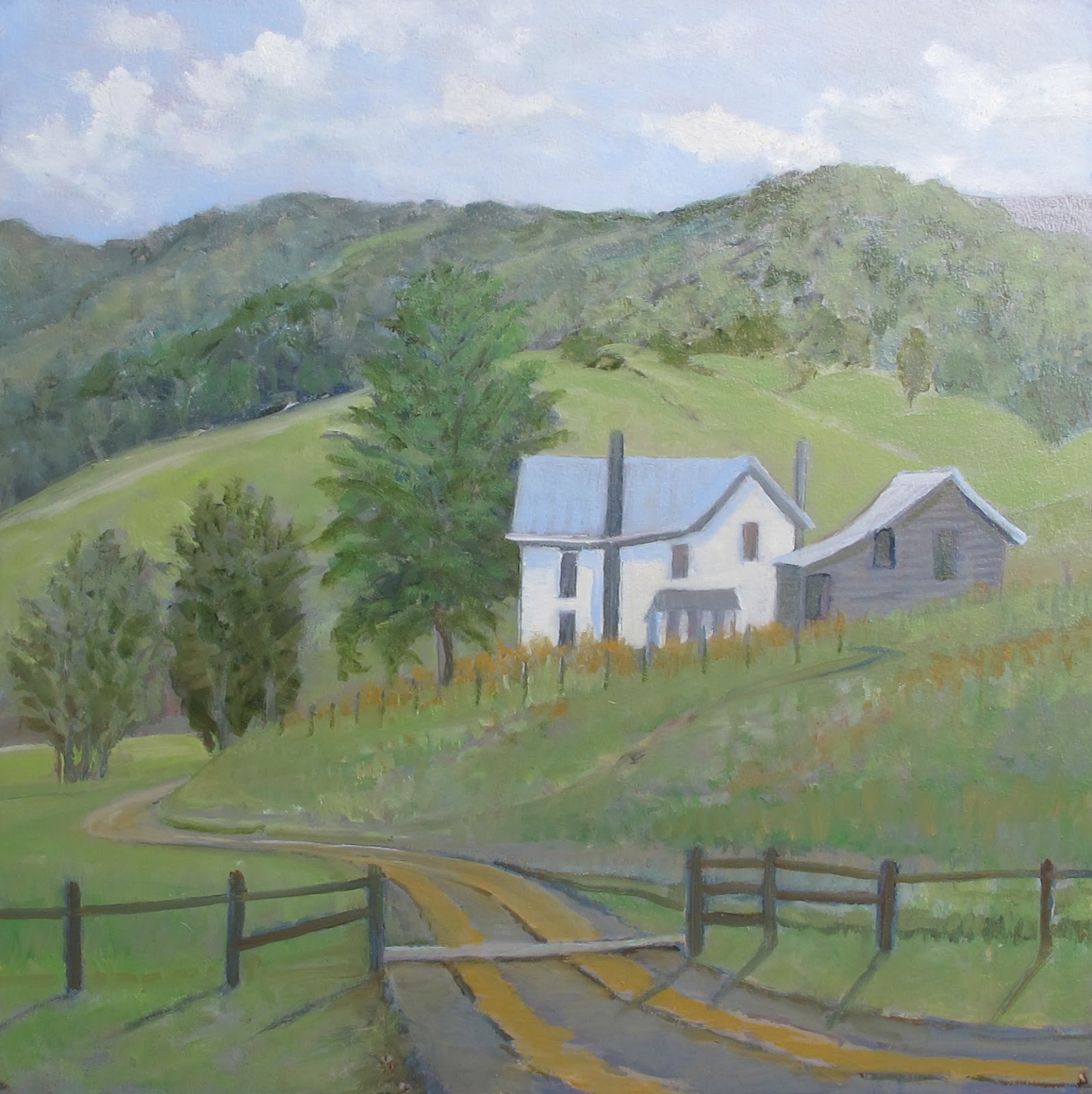 Meg West Oil Paintings: Farm House, Highland, VA