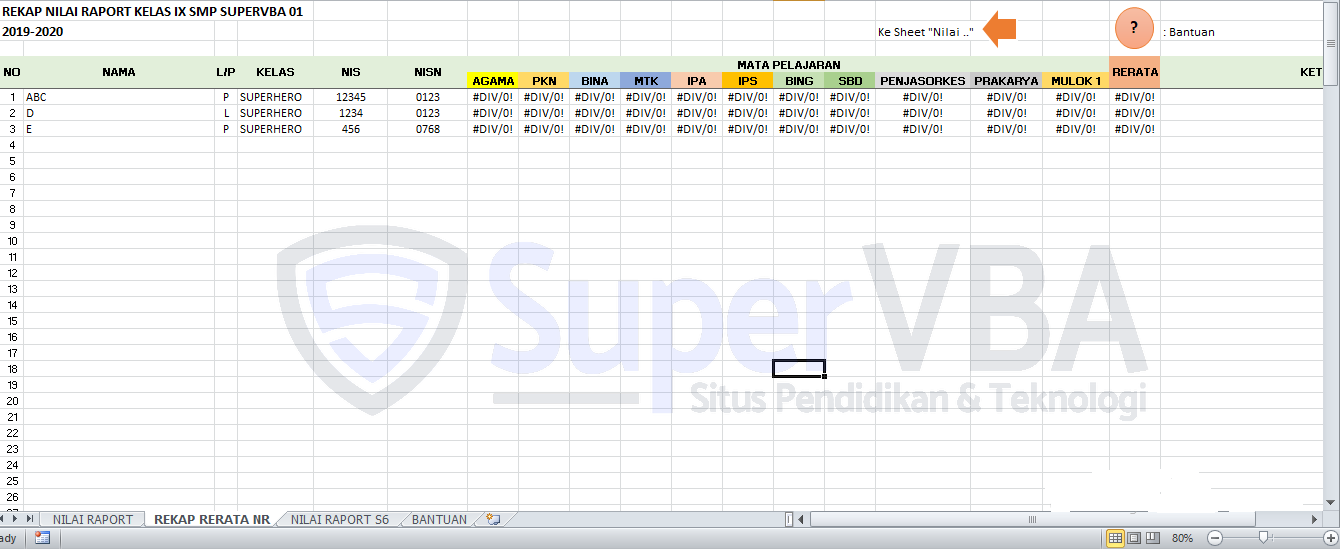 Aplikasi Perhitungan Rata-Rata Nilai Rapor Semester 1 Sampai 5 Untuk SD ...