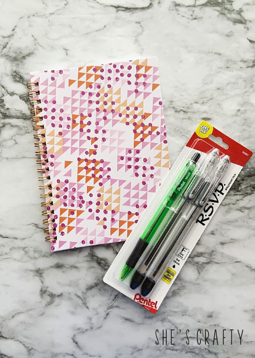 She's Crafty: How to make a matching Notebook and Pen set for Back to ...