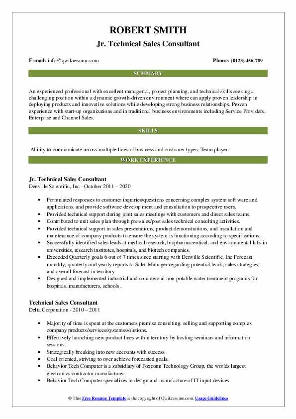 Pre Sales Consultant Resume ~ Resume Letter