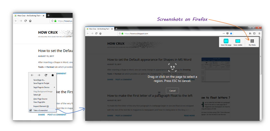 How to Capture Screenshots in Chrome and Firefox Web Browser