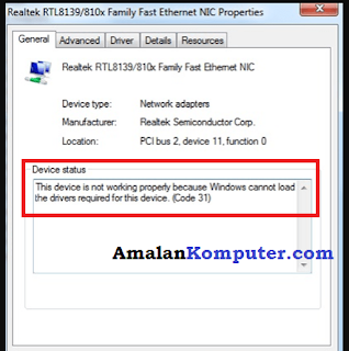 Mengatasi This device is not working properly because Windows cannot ...