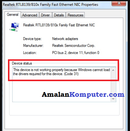 Mengatasi This device is not working properly because Windows cannot ...