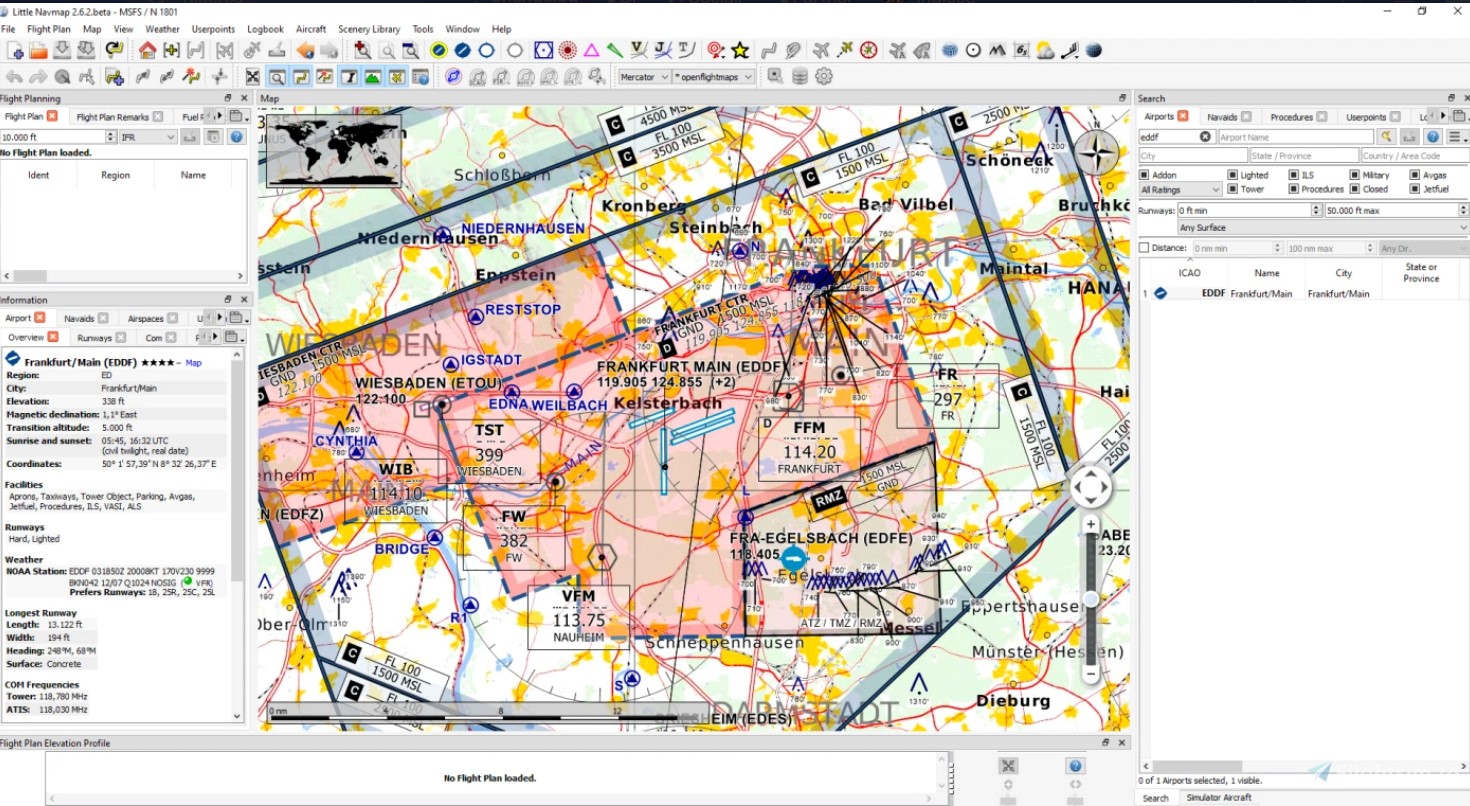 FlySim&Real: Carte VFR free con openflightmaps