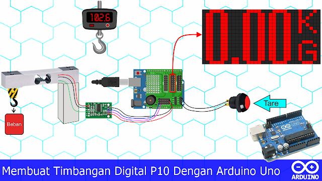 Membuat Timbangan Digital P10 Menggunakan Arduino Uno - Dicky B_Mz