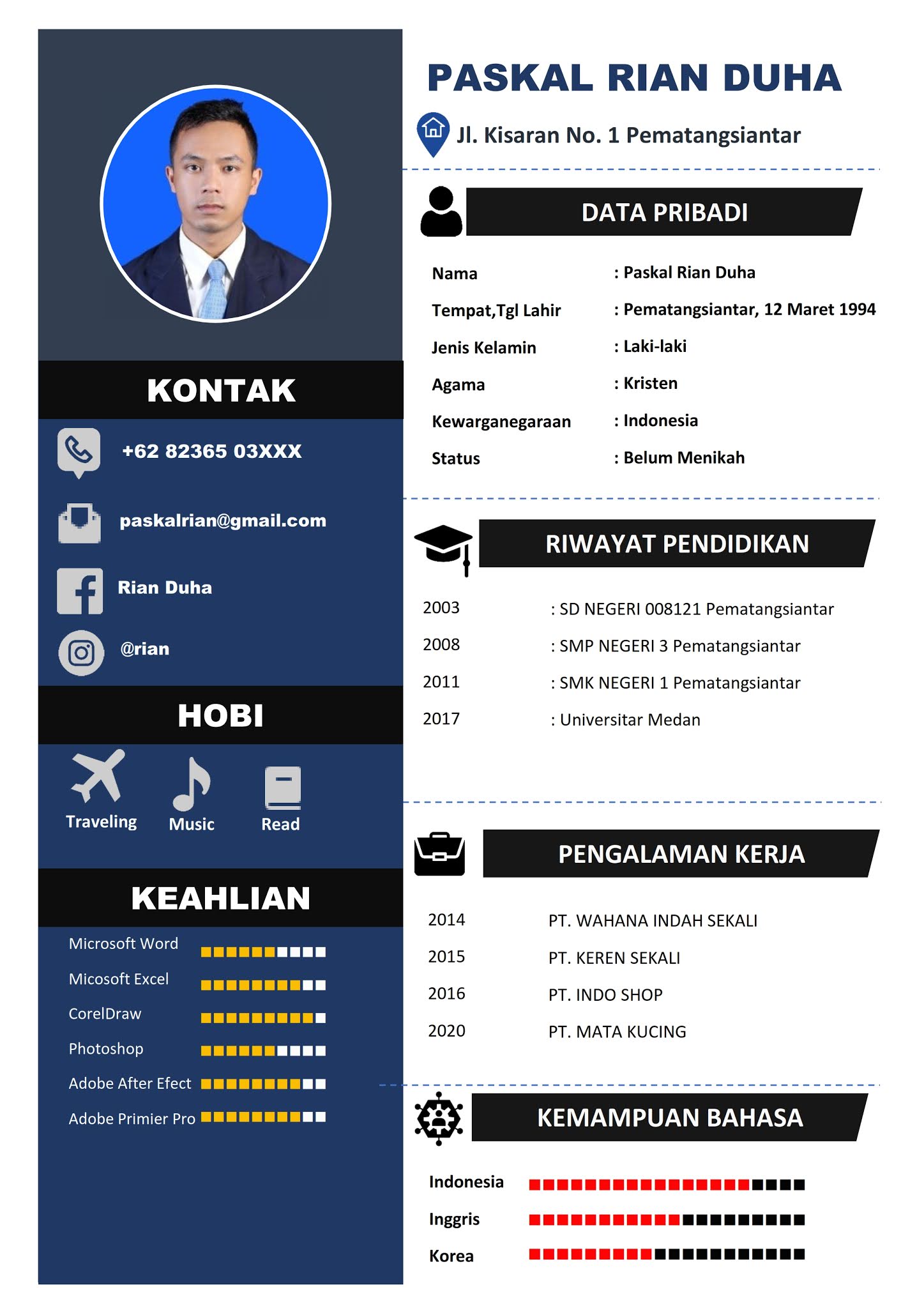 20+ Template Cv Untuk Lamaran Kerja Unik, Profesional Dan Gratis ...