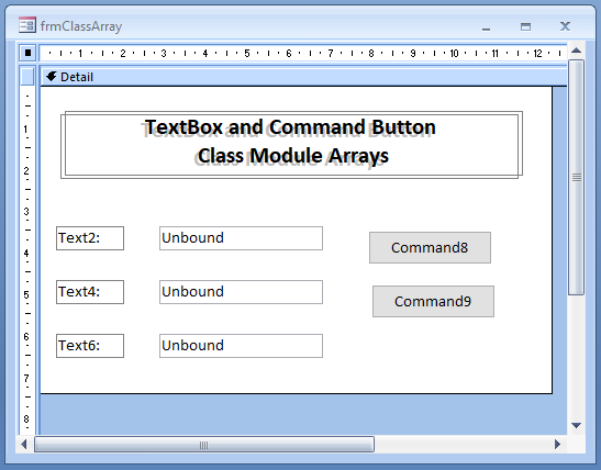 WithEvents TexBox and CommandButton Control Arrays ~ LEARN MS-ACCESS ... WithEvents TexBox and CommandButton Control Arrays ~ LEARN MS-ACCESS ...