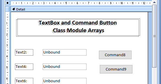 WithEvents TexBox and CommandButton Control Arrays ~ LEARN MS-ACCESS ... WithEvents TexBox and CommandButton Control Arrays ~ LEARN MS-ACCESS ...