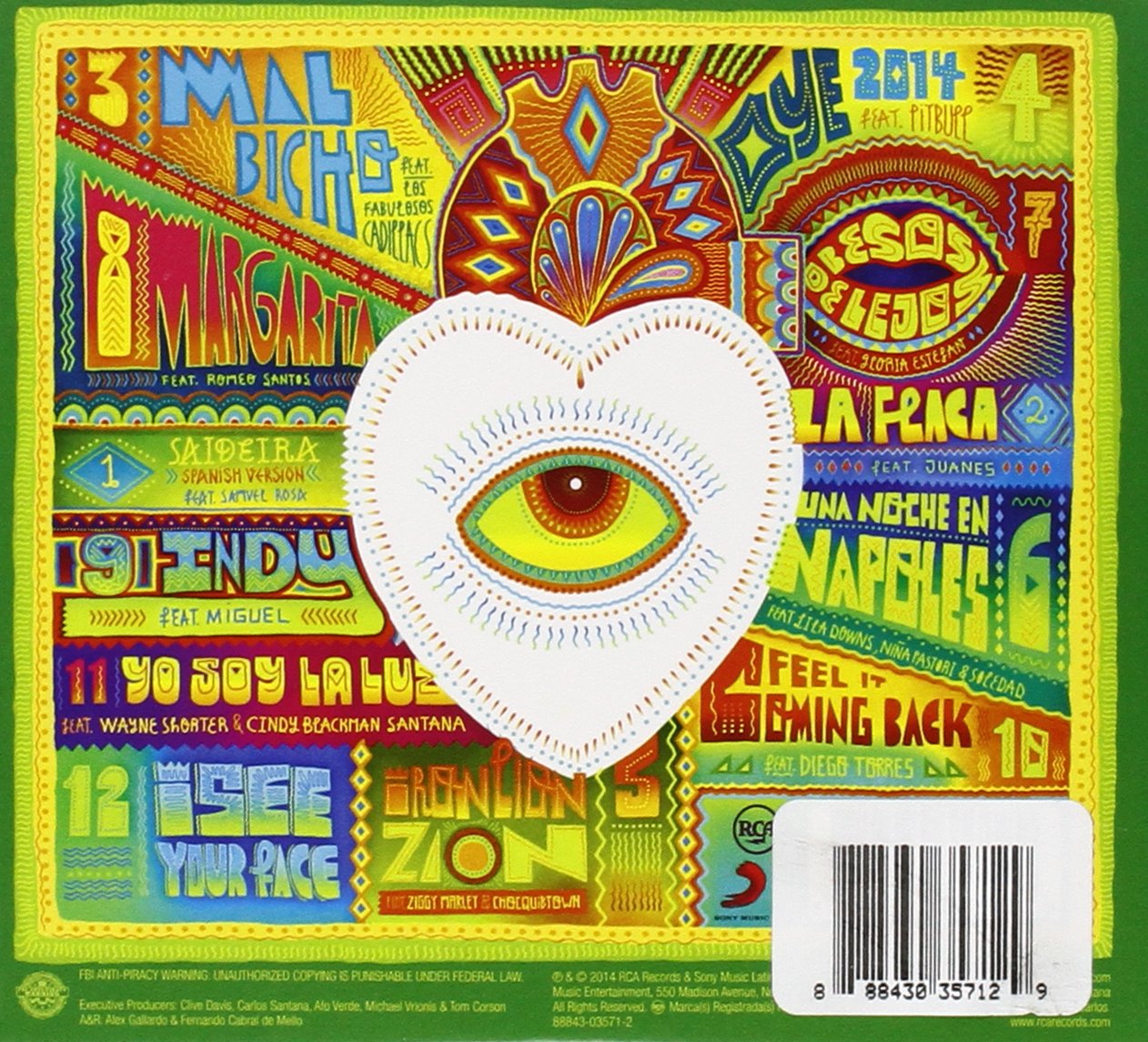 Classic Rock Covers Database: Santana - Corazón - Released Year 2014