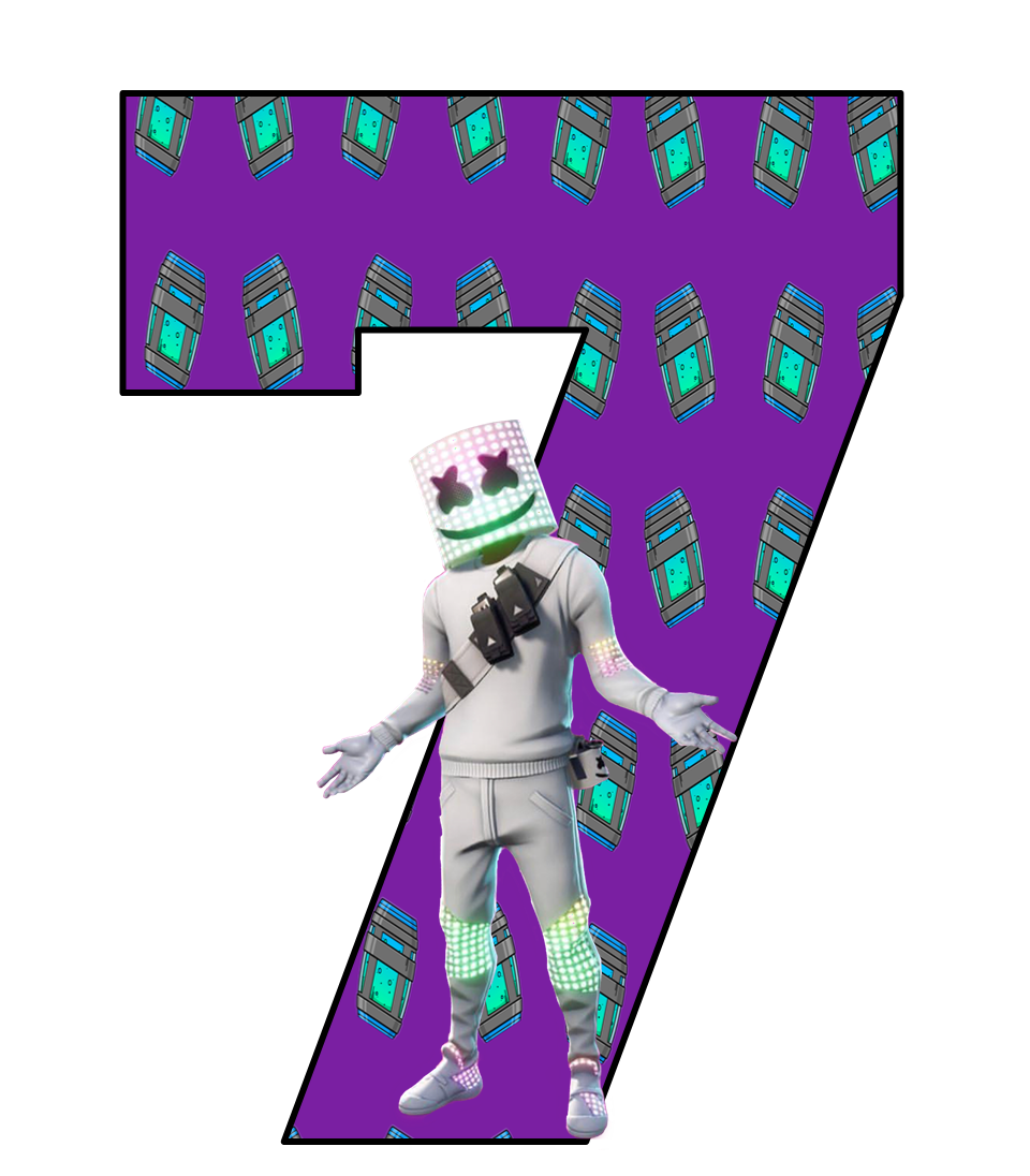 Kits imprimibles gratis : Números Fortnite para imprimir