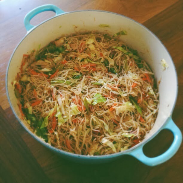 Mom's pancit recipe.